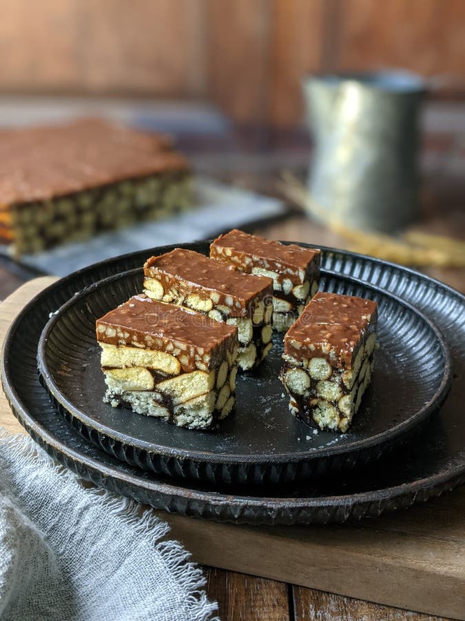 Batik Cake Made by Mixing of Biscuits and Chocolate Stock Photo - Image ...