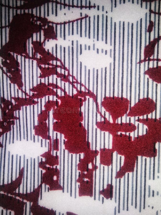 Batik Cloth with Leaf Motifs in Red and White Stock Image - Image of ...