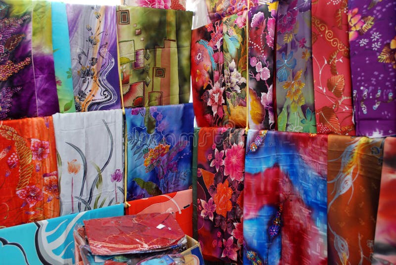 Batik cloths on display stock image. Image of textiles - 22568853
