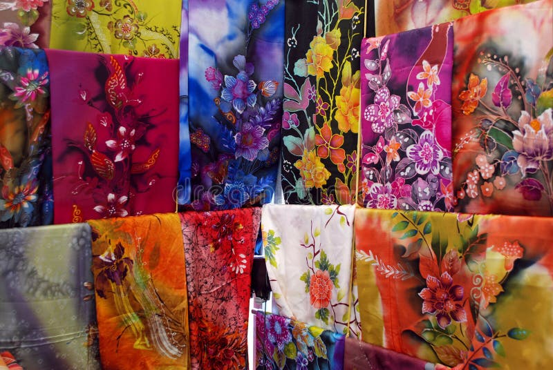 Batik cloths on display stock image. Image of colours - 22568863