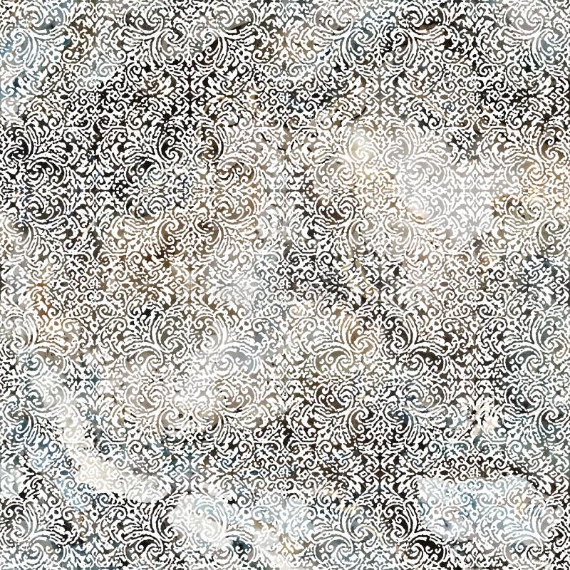 Batik Damask Tie Dye Texture Repeat Modern Pattern Stock Illustration ...