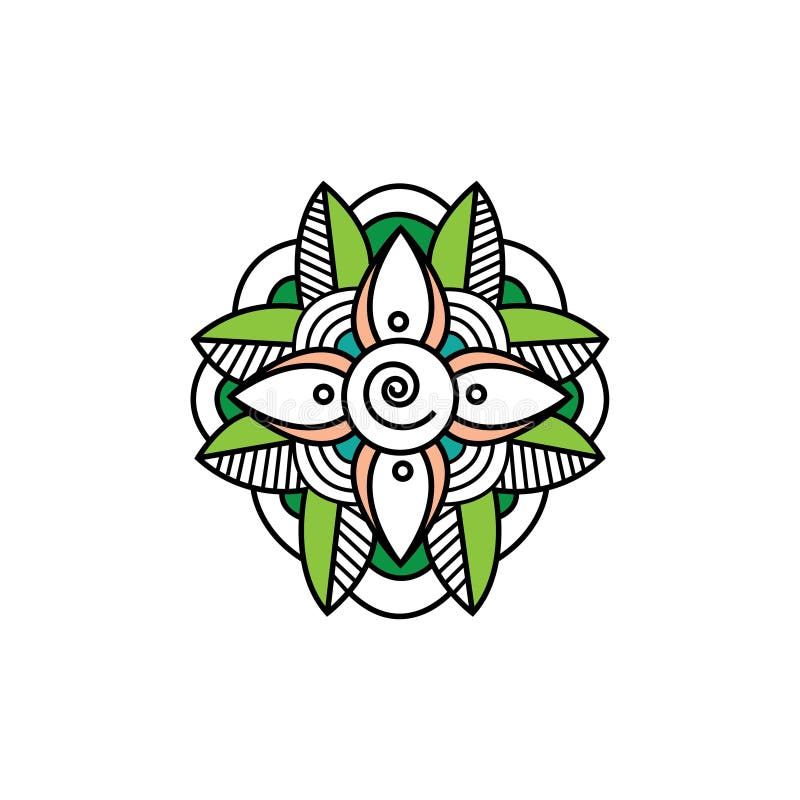 Batik Flower Mandala Illustration Tattoo Decoration Vector Design Stock ...