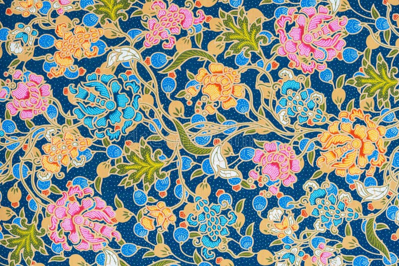 Batik with Flowers and Leaves Patterns Stock Illustration ...