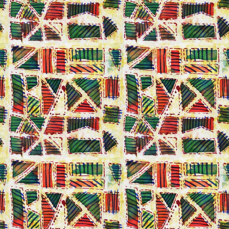 Batik with a Geometric Pattern Stock Illustration - Illustration of ...