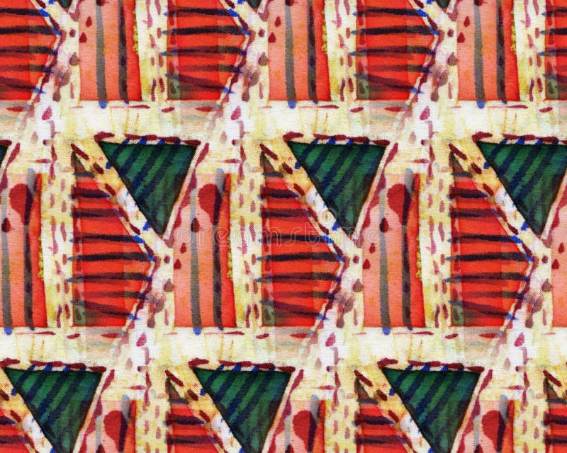 Batik with a Geometric Pattern Stock Illustration - Illustration of ...