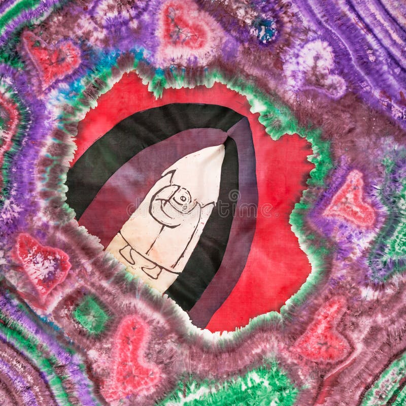 Batik Headscarf with Abstract Love Pattern Stock Image - Image of ...