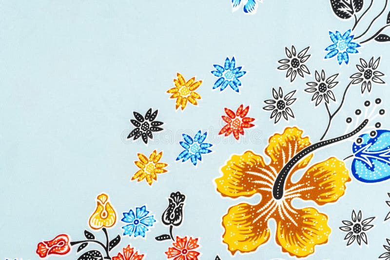 Batik Indonesia. Blue Batik Patterns. Flowers Batik. Stock Image ...
