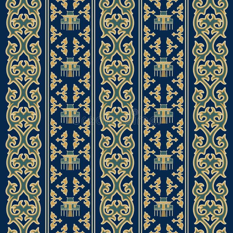 Batik Kalimantan Abstract Ethnic Pattern Stock Vector - Illustration of ...