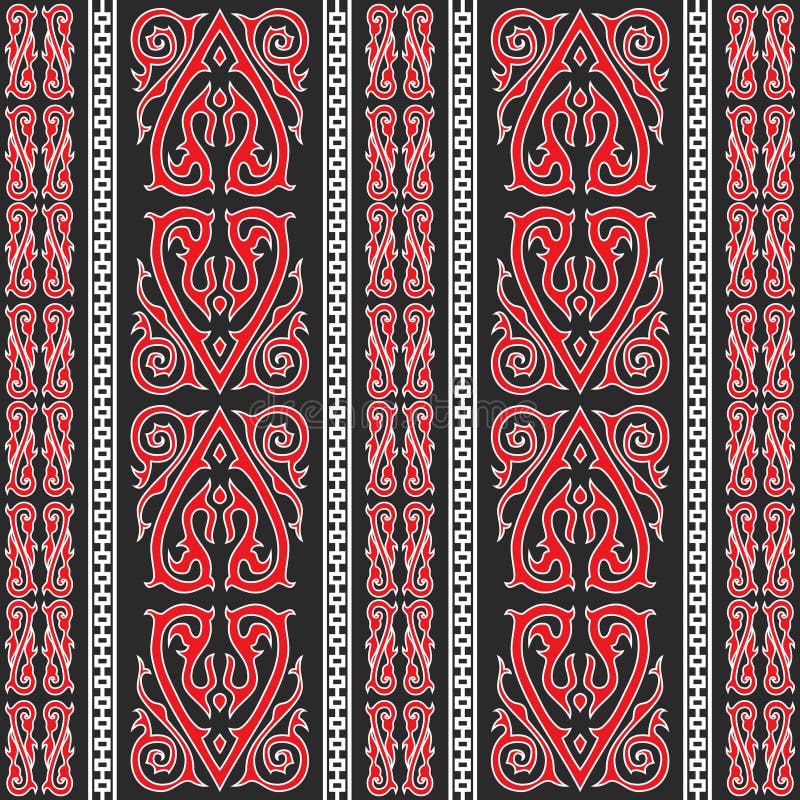 Batik Kalimantan Abstract Vertical Pattern Stock Vector - Illustration ...