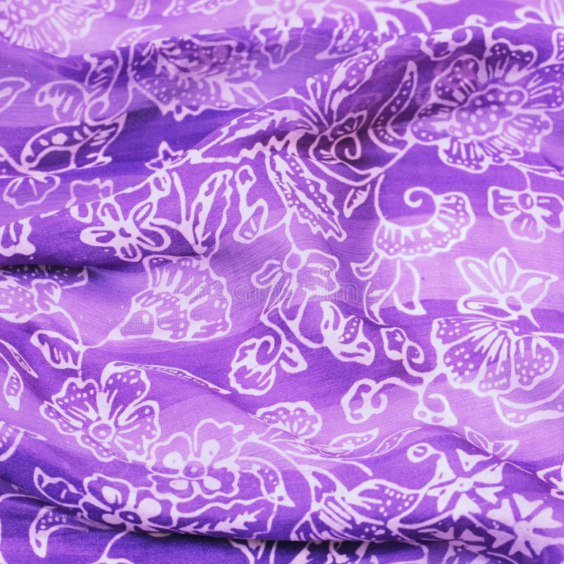 Lilac Silk Fabric with Indonesian Batik Pattern Background Stock Photo ...