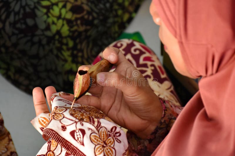 Batik Maker while Working in a Studio Editorial Photography - Image of ...