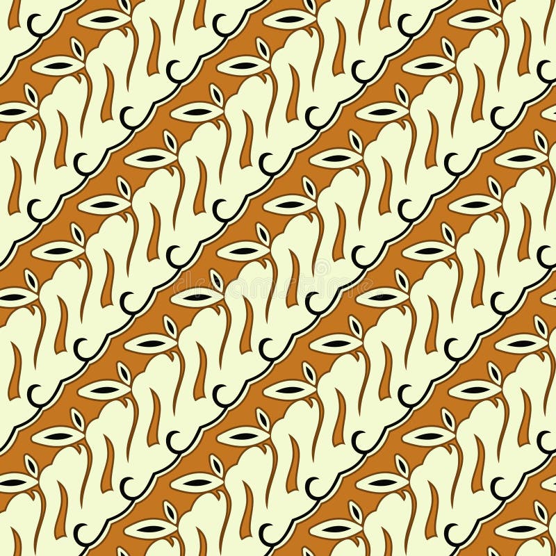 Batik Parang Leaf Seamless Pattern Stock Vector - Illustration of print ...