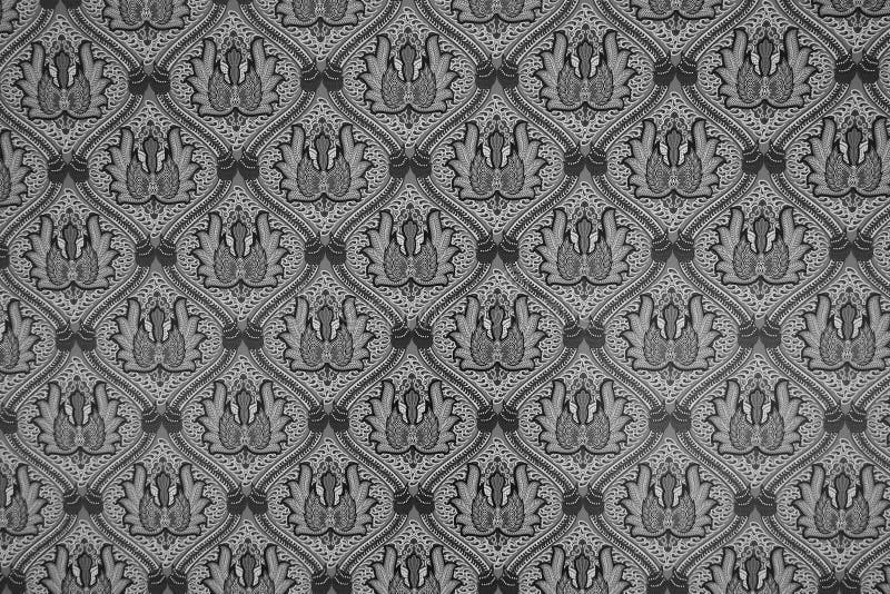 Batik Pattern in Black and White, Indonesian Traditional Cloth Stock ...