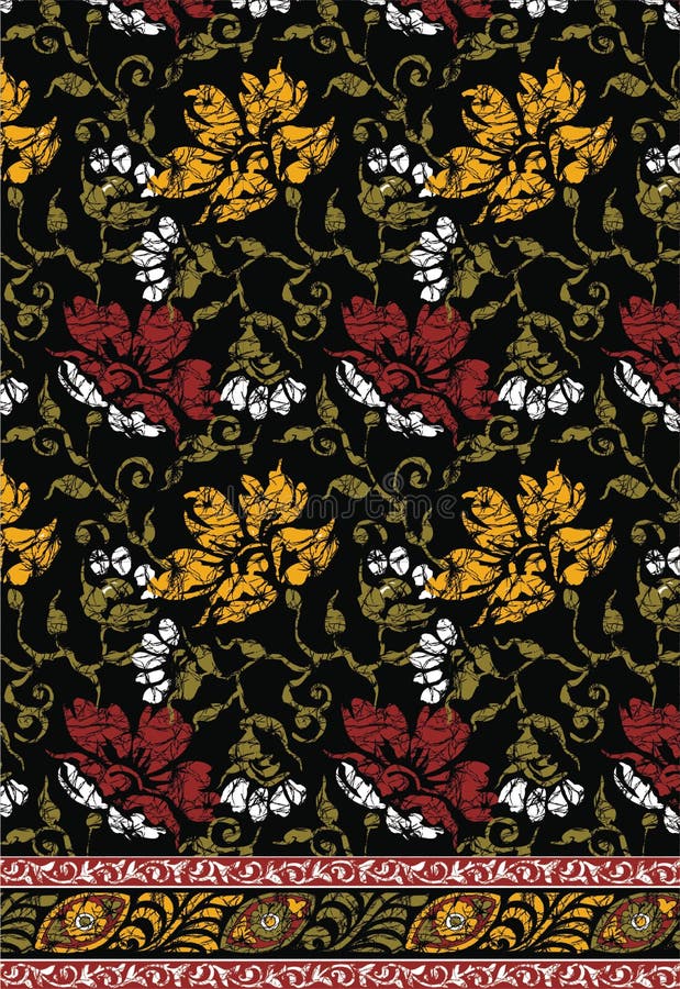 BATIK PATTERN DESIGN ALLOVER BACKGROUND ART for FABRIC Stock ...