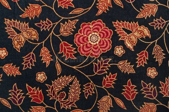Batik Textile Pattern with Black and Red Stock Photo - Image of craft ...