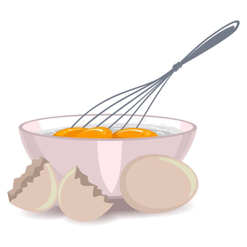 Batir La Yema De Huevo En El Cuenco Ilustración del Vector ...