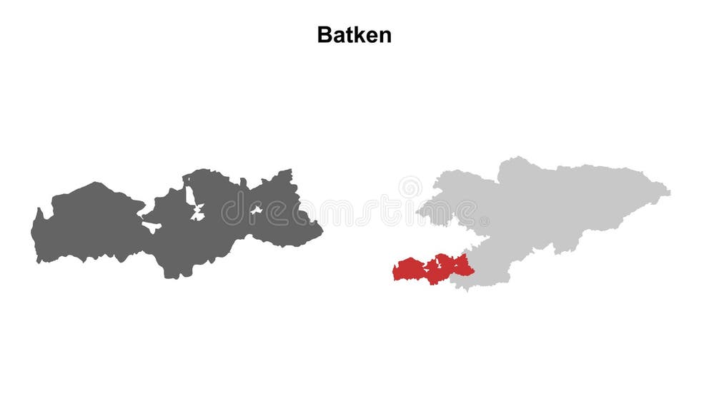 Batken outline map stock vector. Illustration of region - 379009996