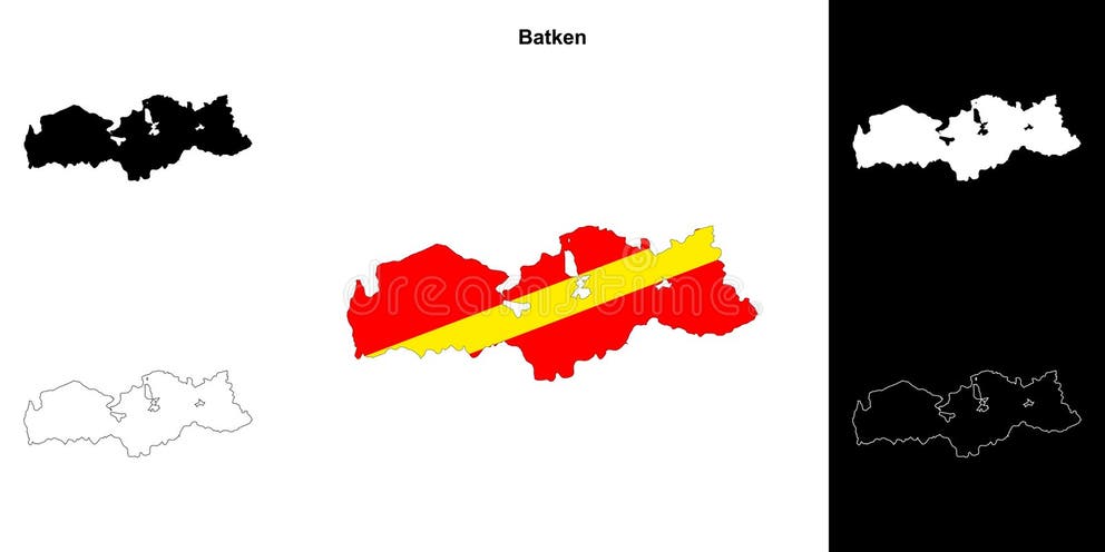 Batken outline map stock vector. Illustration of oblus - 324067673