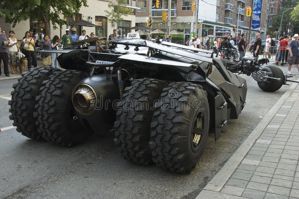Batmobile Rear and Batpod Motorcycle Editorial Stock Photo - Image of ...