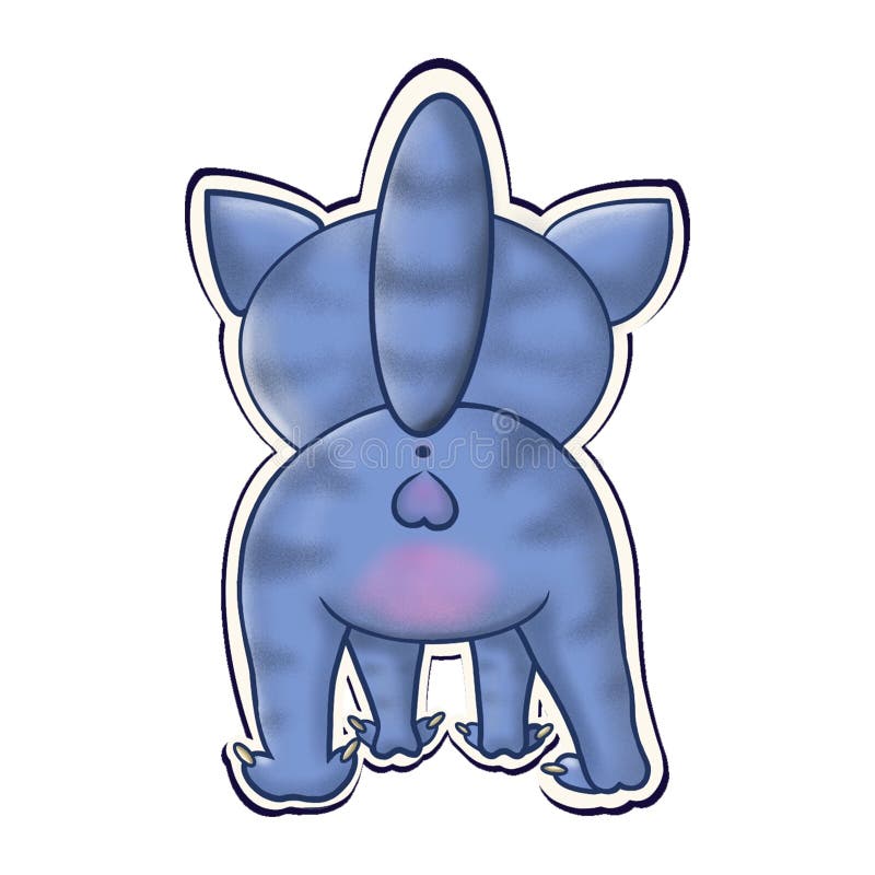 Baton the cat turned away stock illustration. Illustration of ...