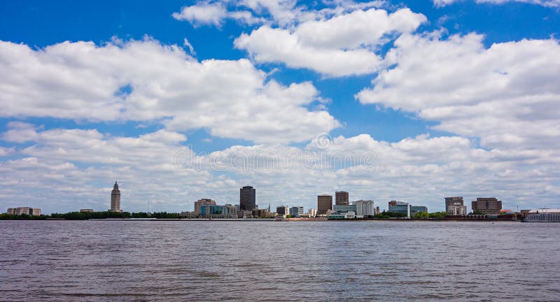 Baton Rouge Downtown Skyline Across Mississippi River Stock Image ...