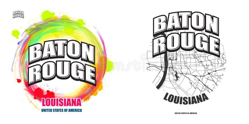 Baton Rouge, Louisiane, Deux Illustrations De Logo Illustration de ...