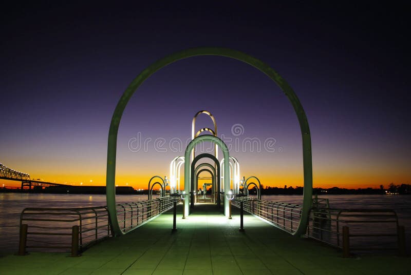 Baton Rouge River Walk stock photo. Image of night, dock - 11629140