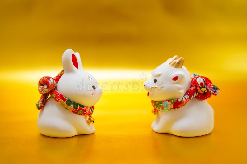 Baton Touch from Rabbit Year To Dragon Year Stock Image - Image of card ...