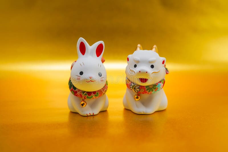 Baton Touch from Rabbit Year To Dragon Year Stock Image - Image of card ...