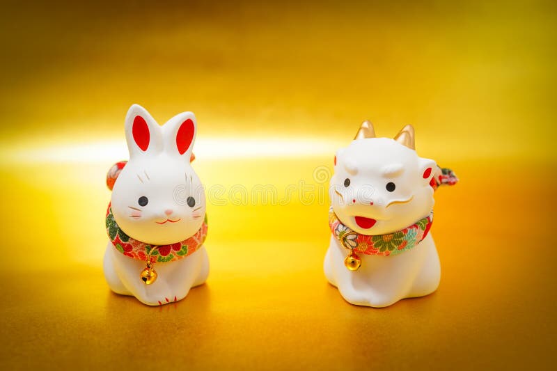 Baton Touch from Rabbit Year To Dragon Year Stock Image - Image of card ...