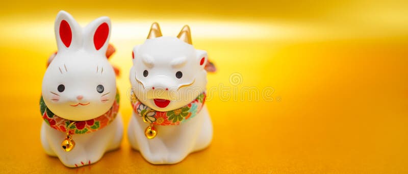 Baton Touch from Rabbit Year To Dragon Year Stock Image - Image of card ...