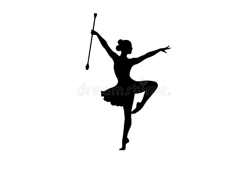 Baton twirler silhouette stock vector. Illustration of outline - 376283266