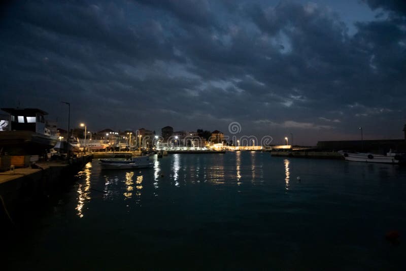 Night at Batroun harbor stock photo. Image of beautiful - 214206736