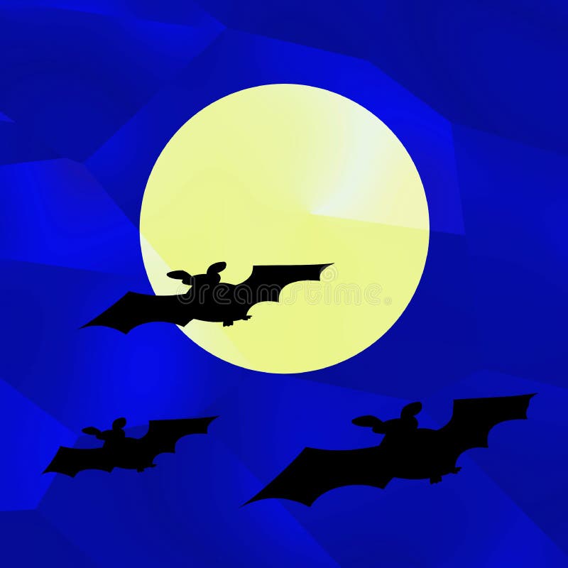 Red Moon and bats. stock illustration. Illustration of autumnal - 3239341
