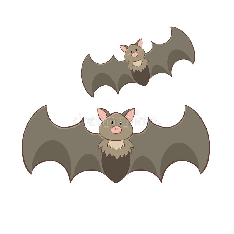 Two cute cartoon bats. stock vector. Illustration of gothic - 73618388