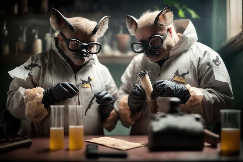 Bats Dressed As Scientists Experiment on Humans in a Lab, Created with ...
