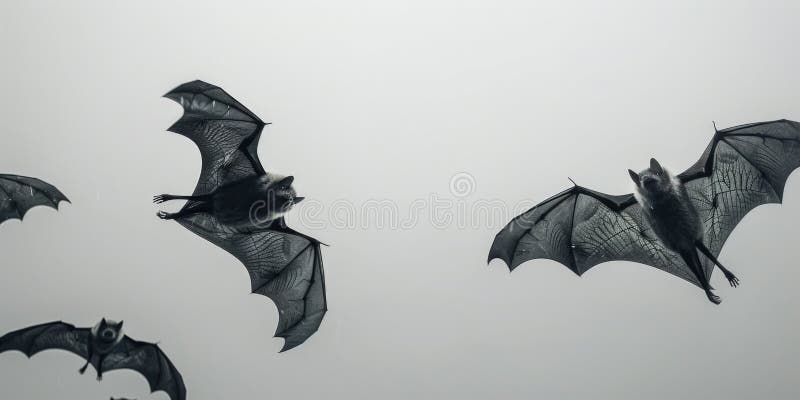 Bats in flight stock photo. Image of evening, glide - 374207400