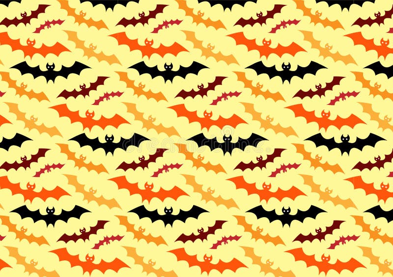 Bats Pattern in Different Colored Shades Stock Image - Image of black ...