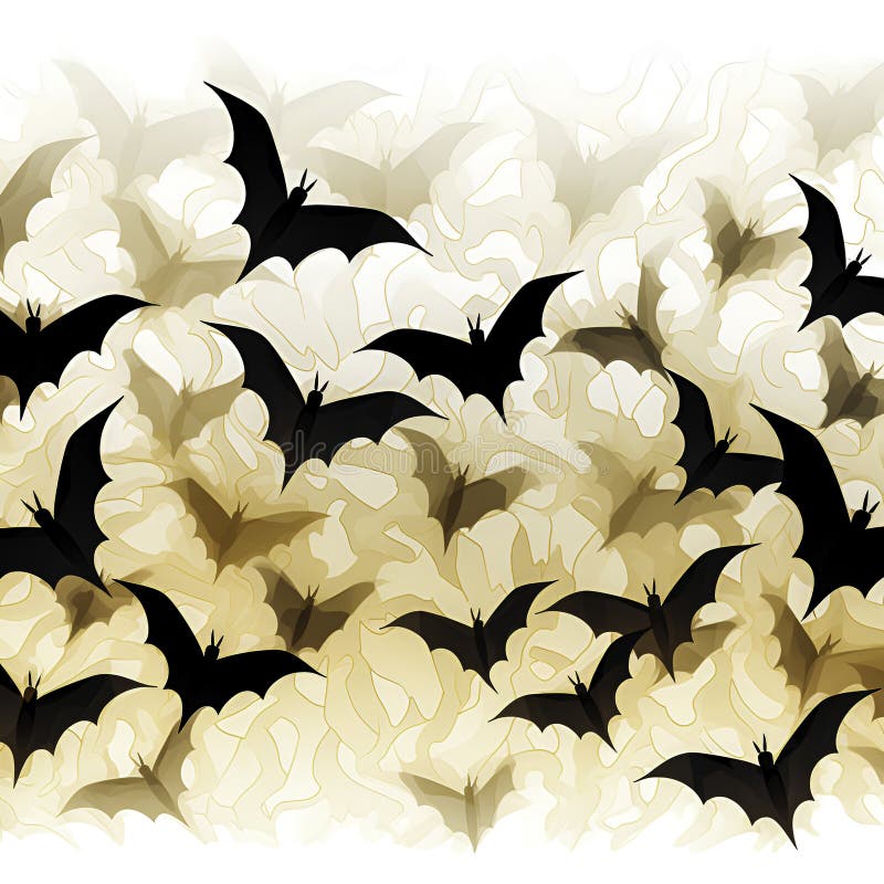 Bats Pattern on White Background Stock Illustration - Illustration of ...