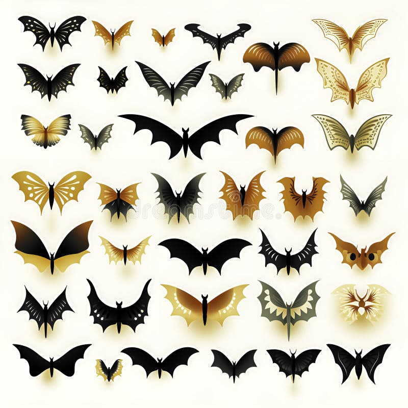 Bats Pattern on White Background Stock Illustration - Illustration of ...