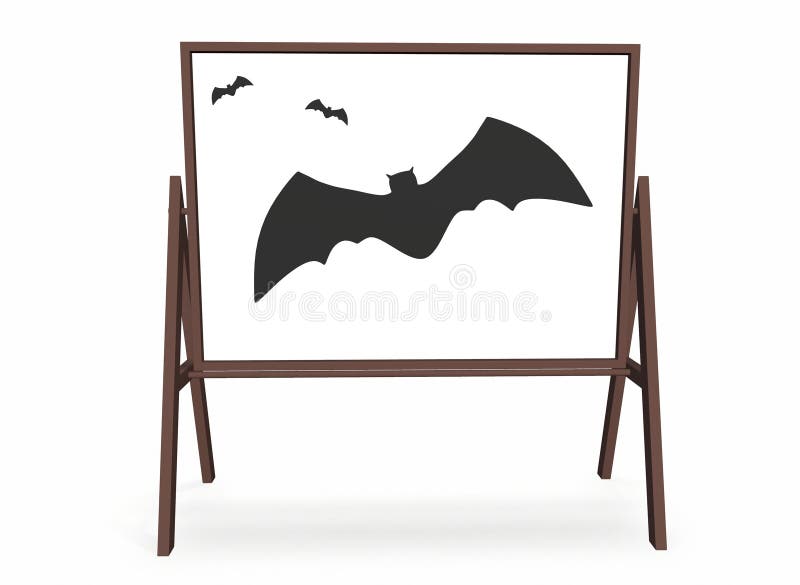 Bats on a Whiteboard for Records 3d-rendering Stock Illustration ...