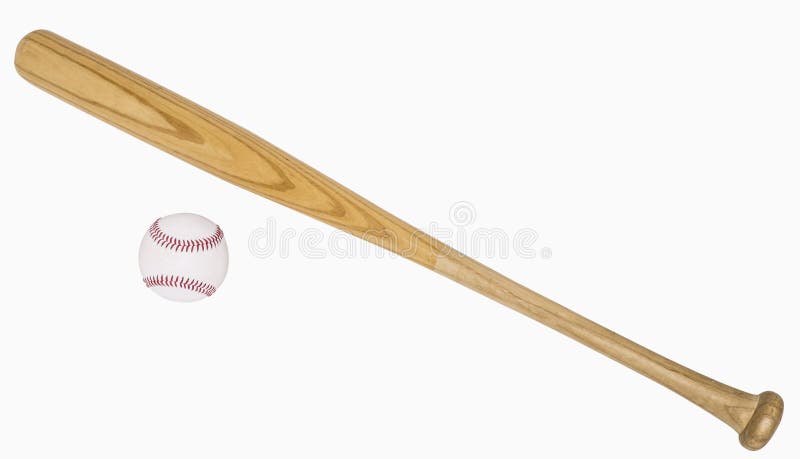 Batte De Baseball Et Base-ball Photo stock - Image du isolement, wooden ...
