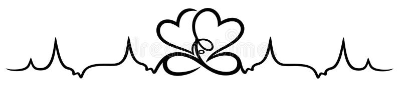 Battement De Coeur, Deux Coeurs Avec L'infini Illustration de Vecteur ...