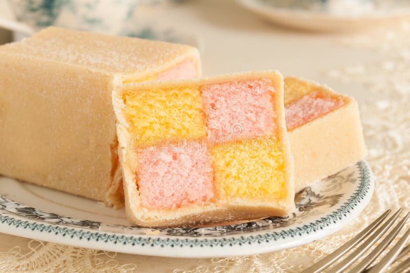 Battenberg Cake stock image. Image of plate, food, british - 147221283
