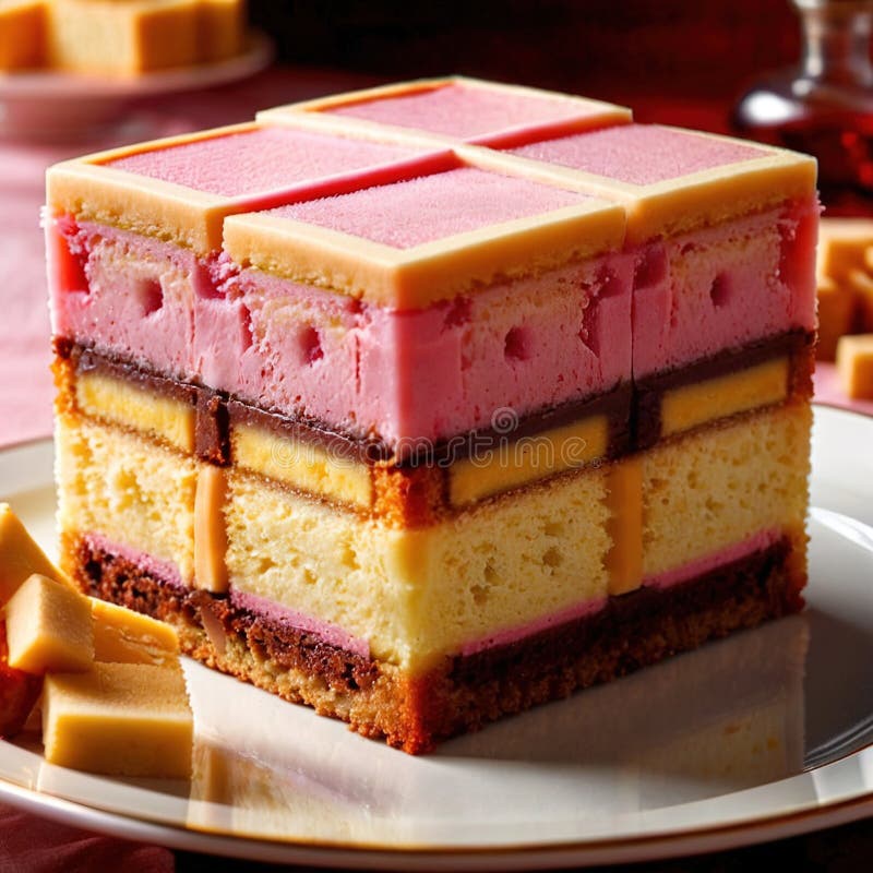 Battenberg Cake , Traditional Popular Sweet Dessert Cake Stock ...