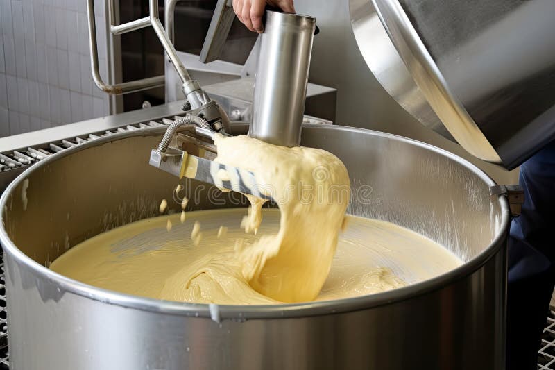 Batter Being Mixed on a Large Scale with the Help of Industrial Mixer ...