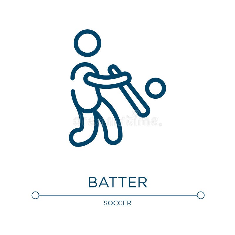 Batter Icon. Linear Vector Illustration from Baseball Collection ...