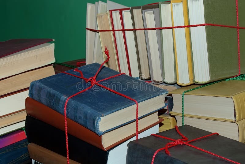 Battered Books Tied with String Stock Photo - Image of archive ...