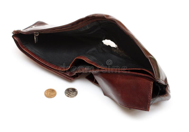 Empty Purse or Wallet - No Money for Shopping Stock Photo - Image of ...