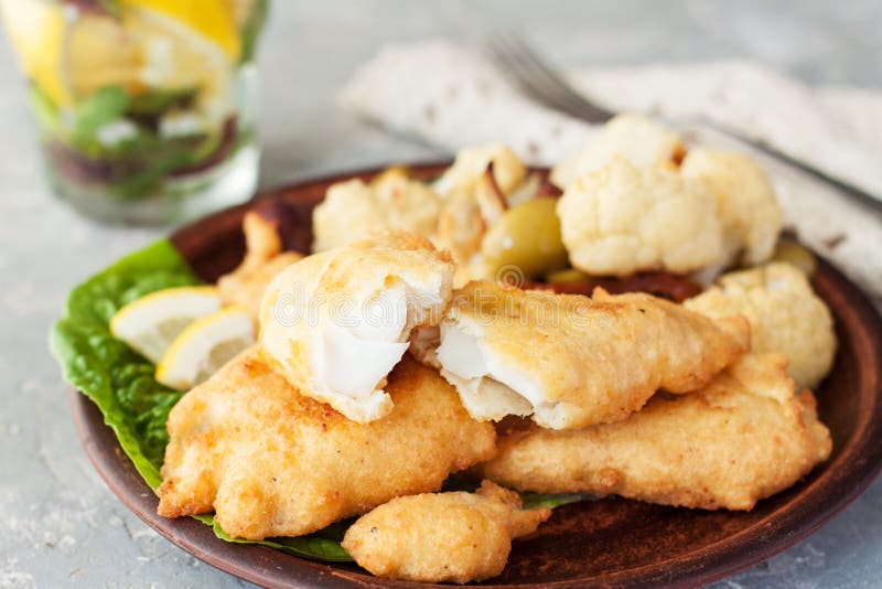 Fried Battered Cod Fish Fillet Stock Photo - Image of deep, fatty: 33601606